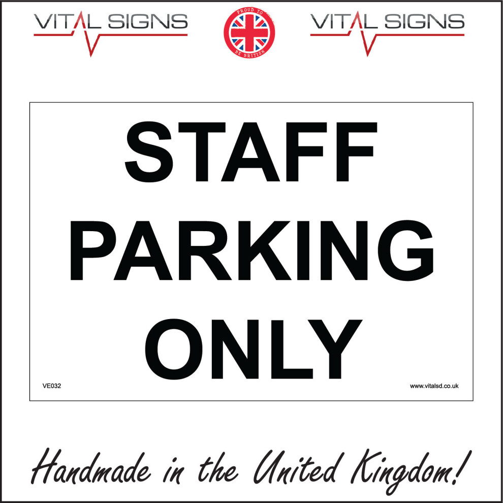 (600 x 450mm - 24 x 18, Magnetic - Vehicle Grade) STAFF PARKING ONLY ...