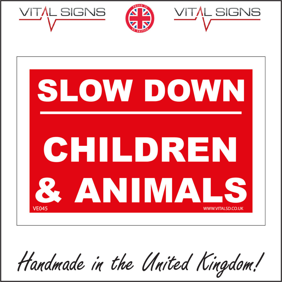 (600 x 400mm - 24 x 16, Sticker / Sav - White Background) SLOW DOWN ...