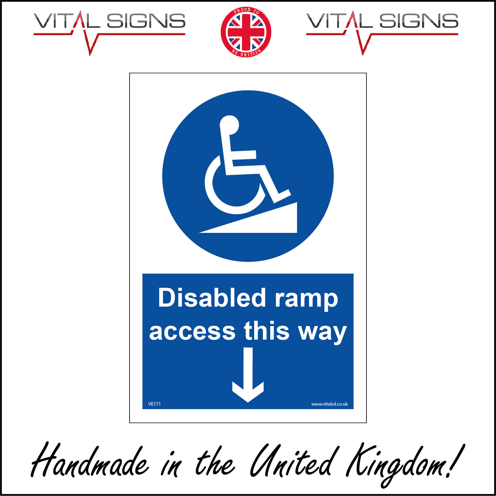 (150 x 200mm - 6 x 8, Sticker / Sav - White Background) DISABLED RAMP ...