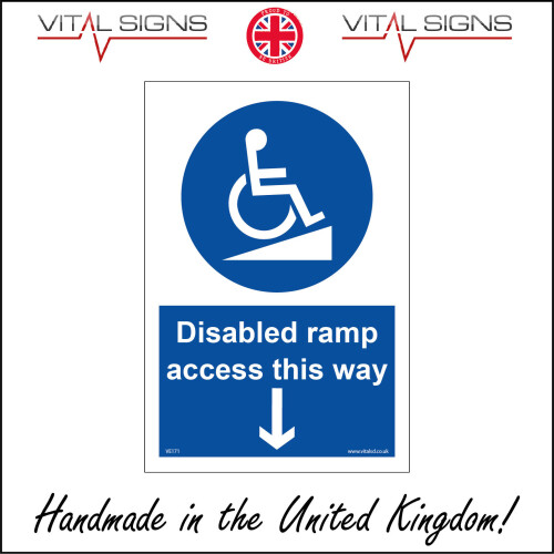 (200 x 300mm - 8 x 12, Sticker / Sav - White Background) DISABLED RAMP ...