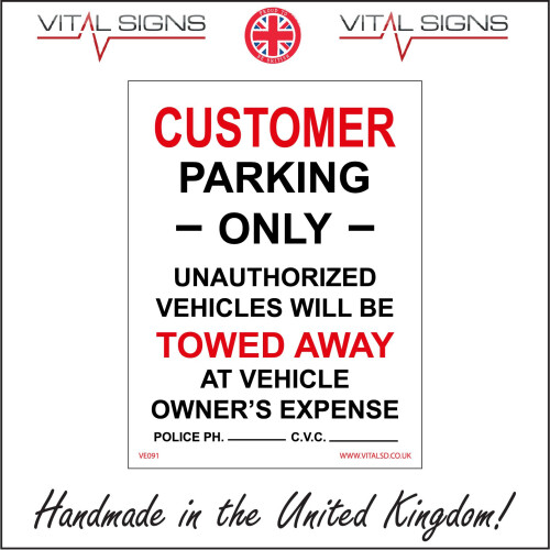 (400 x 600mm - 16 x 24, Magnetic - Vehicle Grade) CUSTOMER PARKING ONLY ...