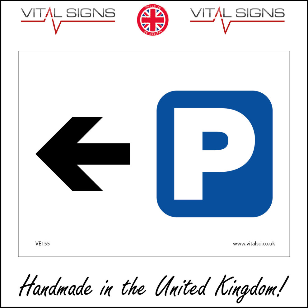 (200 x 150mm - 8 x 6, Magnetic - Vehicle Grade) PARKING LEFT ARROW SIGN ...