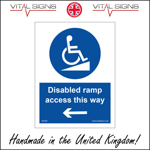 (150 x 200mm - 6 x 8, Sticker / Sav - White Background) DISABLED RAMP ...
