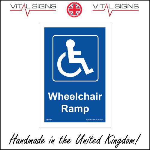 (150 x 200mm - 6 x 8, Magnetic - Vehicle Grade) WHEELCHAIR RAMP SIGN ...