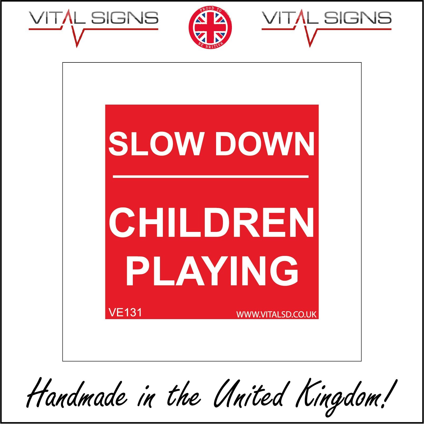 (1200 x 1200mm - 47 x 47, Sticker / Sav - White Background) SLOW DOWN ...