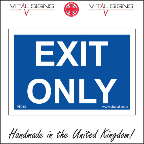 (600 x 450mm - 24 x 18, Dibond / Composite Aluminium) EXIT ONLY SIGN ...