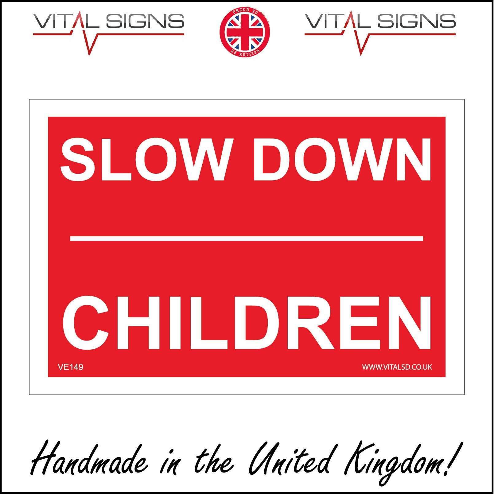 (400 x 300mm - 16 x 12, Sticker / Sav - White Background) SLOW DOWN ...