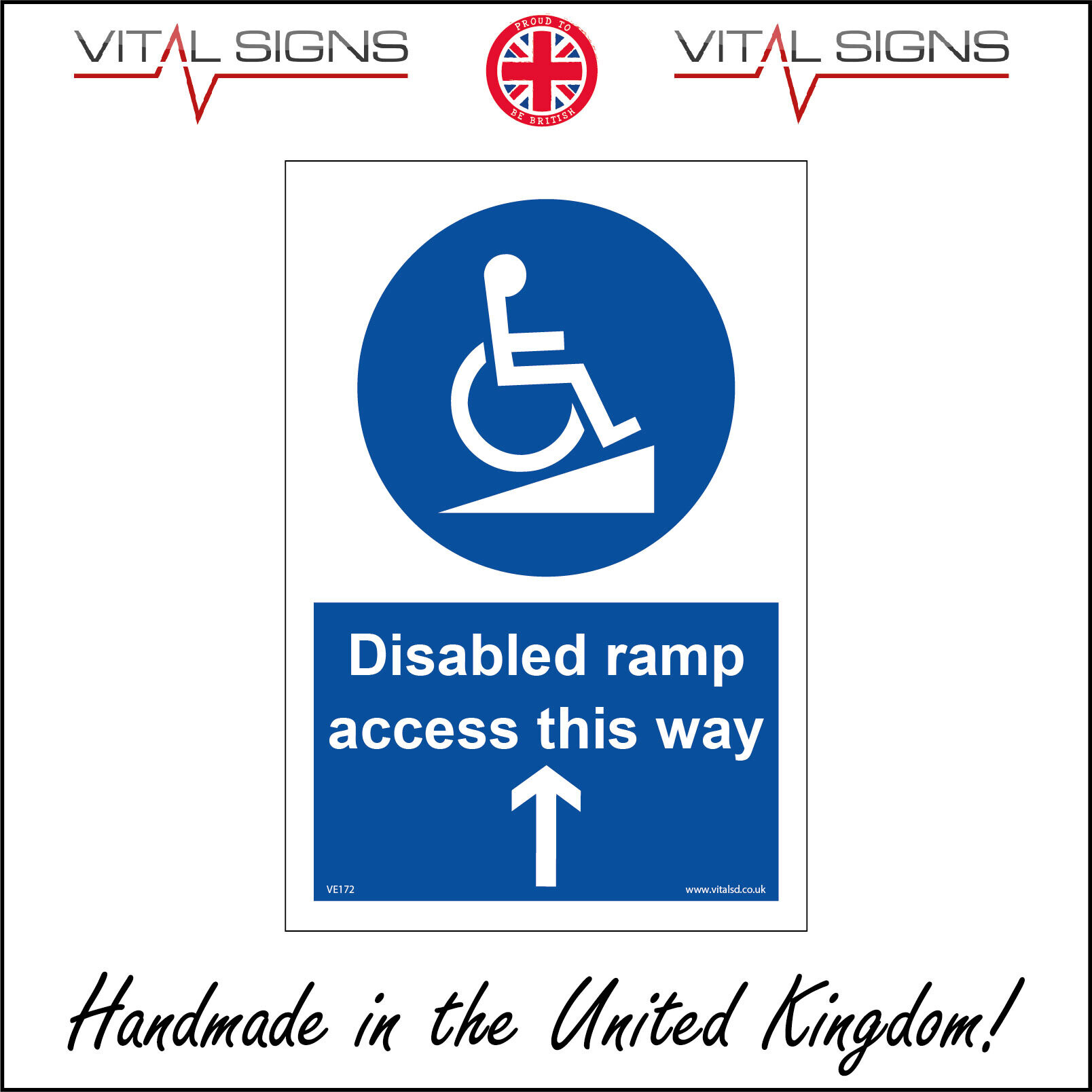 (400 x 600mm - 16 x 24, Sticker / Sav - White Background) DISABLED RAMP ...