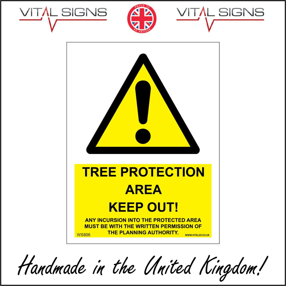 (200 x 300mm - 8 x 12, 1mm Pvc Foamex) TREE PROTECTION AREA KEEP OUT ...