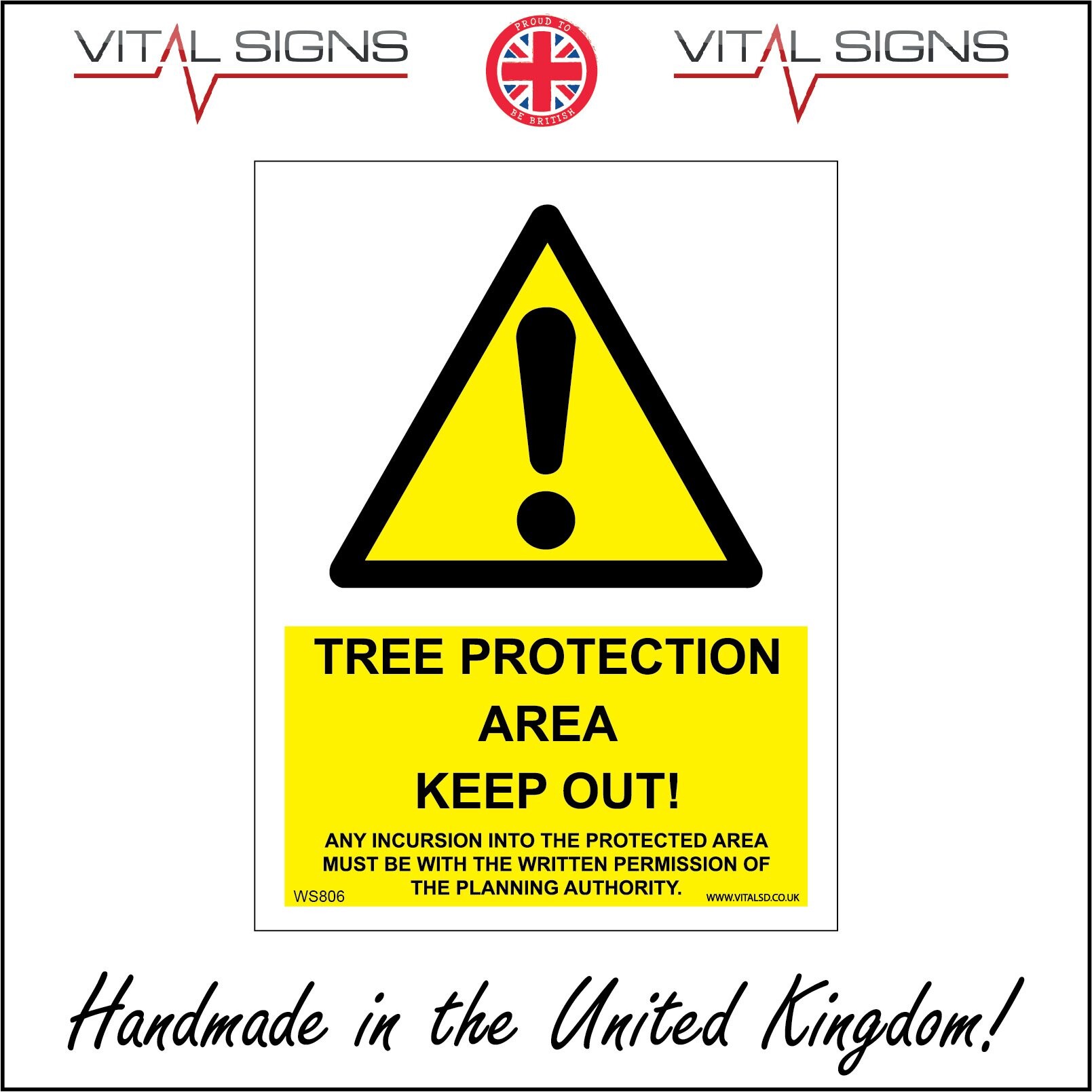 (200 x 300mm - 8 x 12, 1mm Pvc Foamex) TREE PROTECTION AREA KEEP OUT ...