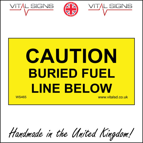 (200 x 100mm - 8 x 4, Dibond / Composite Aluminium) CAUTION BURIED FUEL ...
