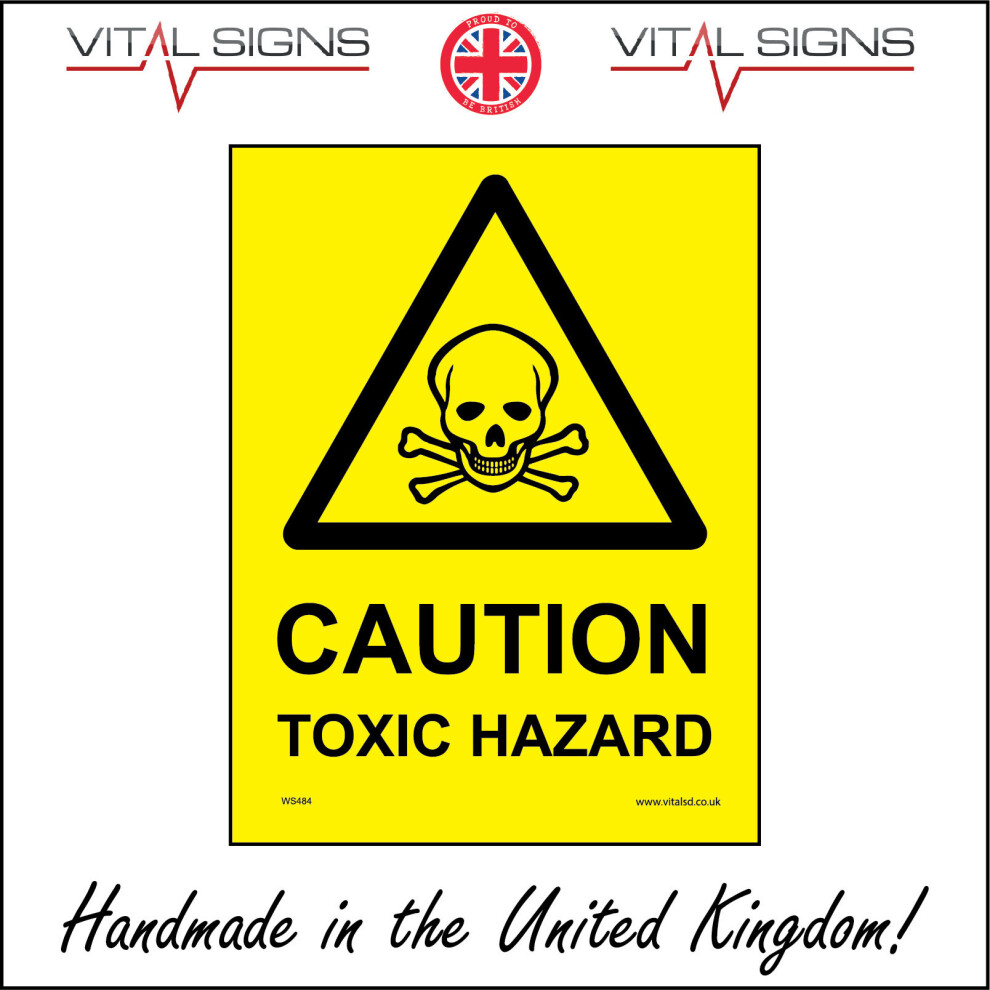 (150 x 200mm - 6 x 8, Magnetic - Vehicle Grade) CAUTION TOXIC HAZARD ...