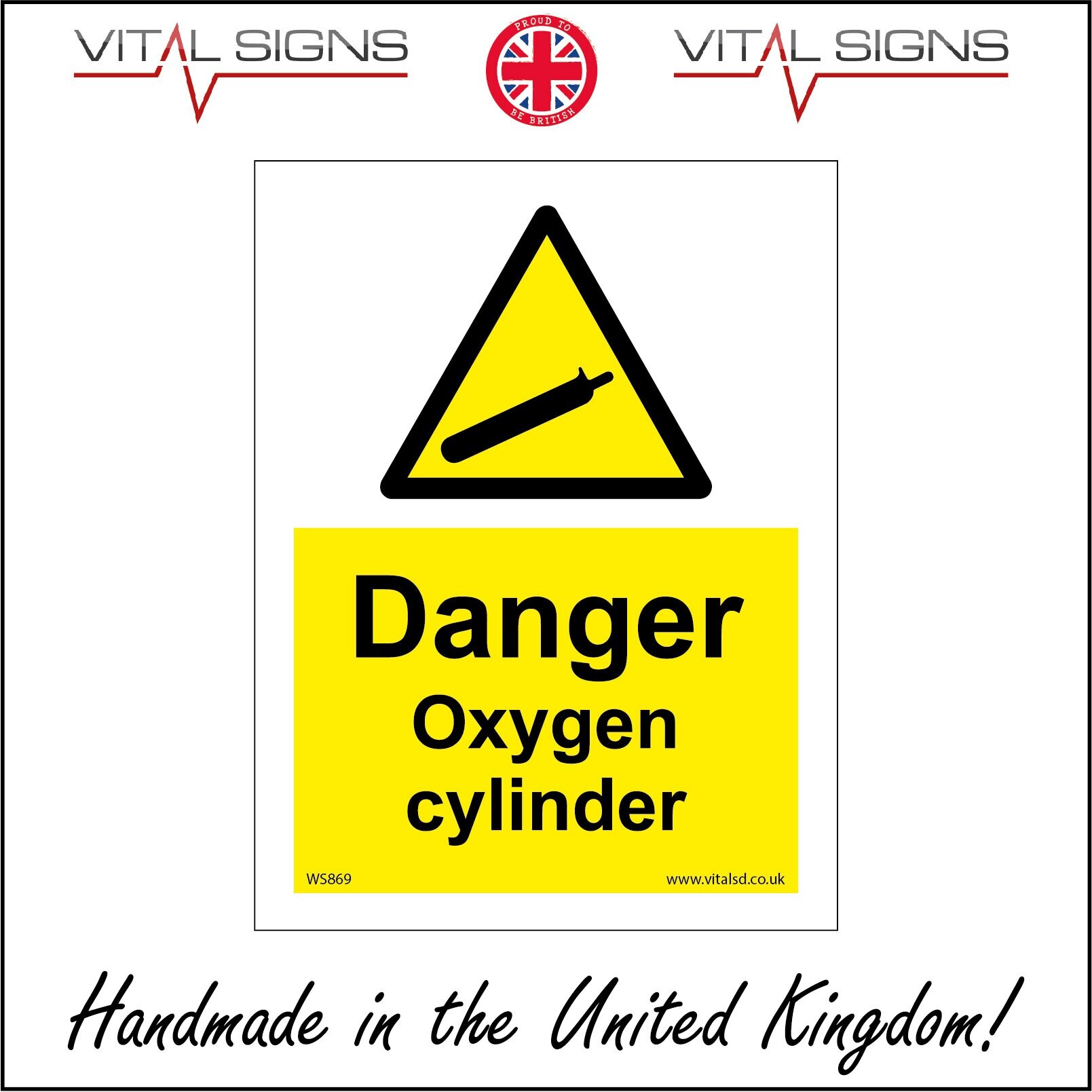 (450 x 600mm - 18 x 24, Magnetic - Vehicle Grade) DANGER OXYGEN ...