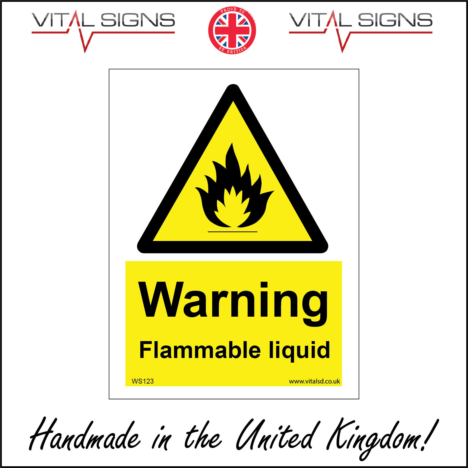 (450 x 600mm - 18 x 24, Sticker / Sav - White Background) WS123 Warning ...