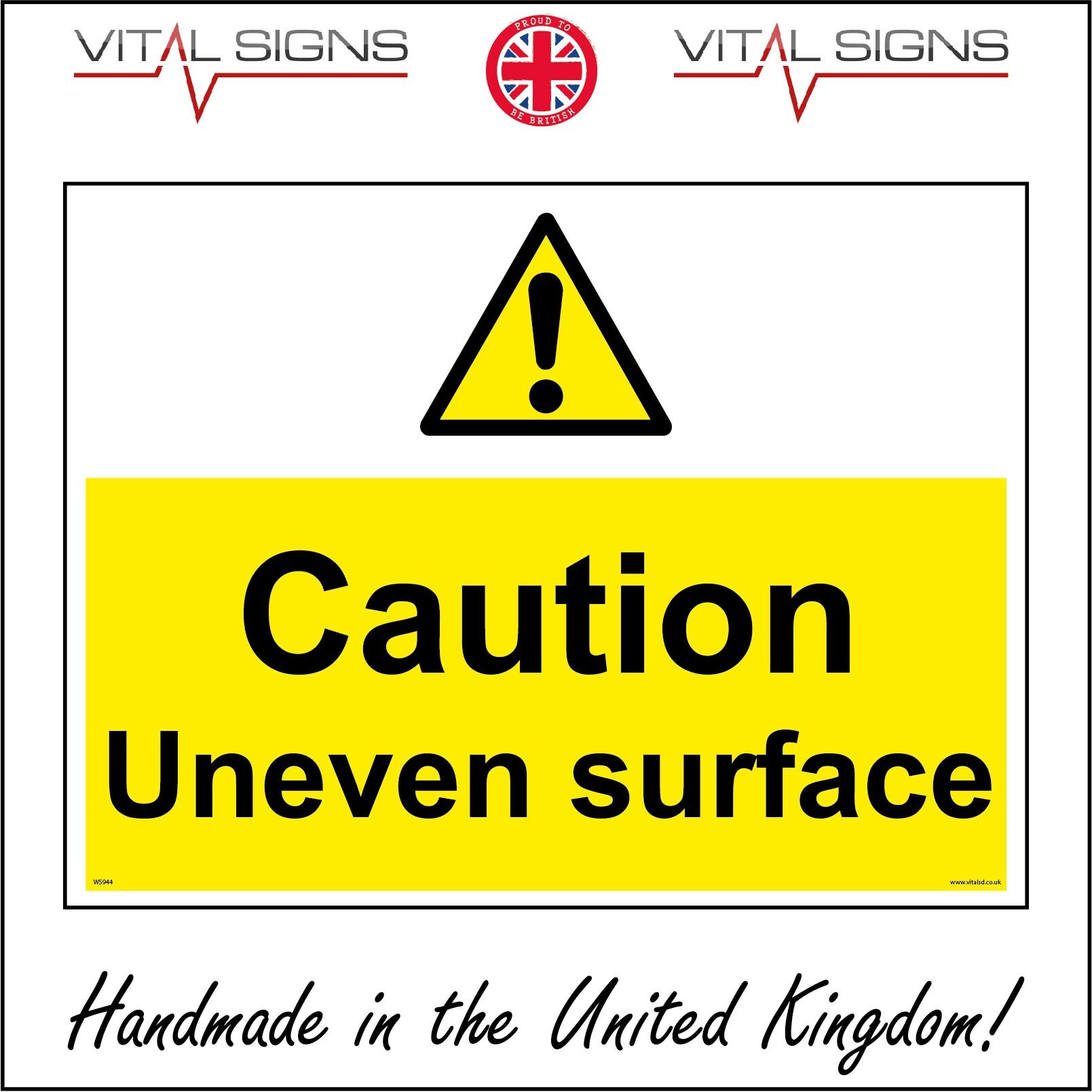 (600 x 450mm - 24 x 18, Sticker / Sav - White Background) WS944 Caution ...