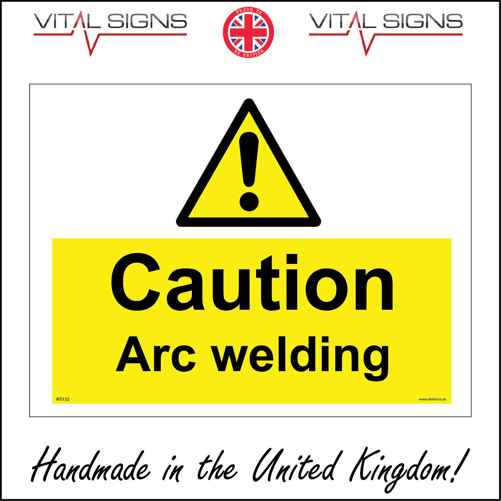 (400 x 300mm - 16 x 12, Dibond / Composite Aluminium) WS132 Caution Arc Welding SIGN alert ...