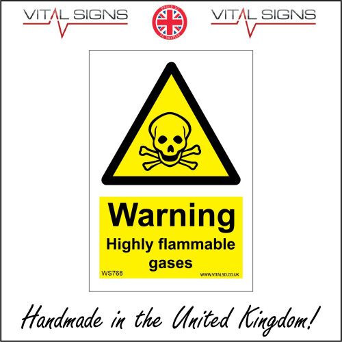 (400 x 600mm - 16 x 24, 1mm Pvc Foamex) WARNING HIGHLY FLAMMABLE GASES ...