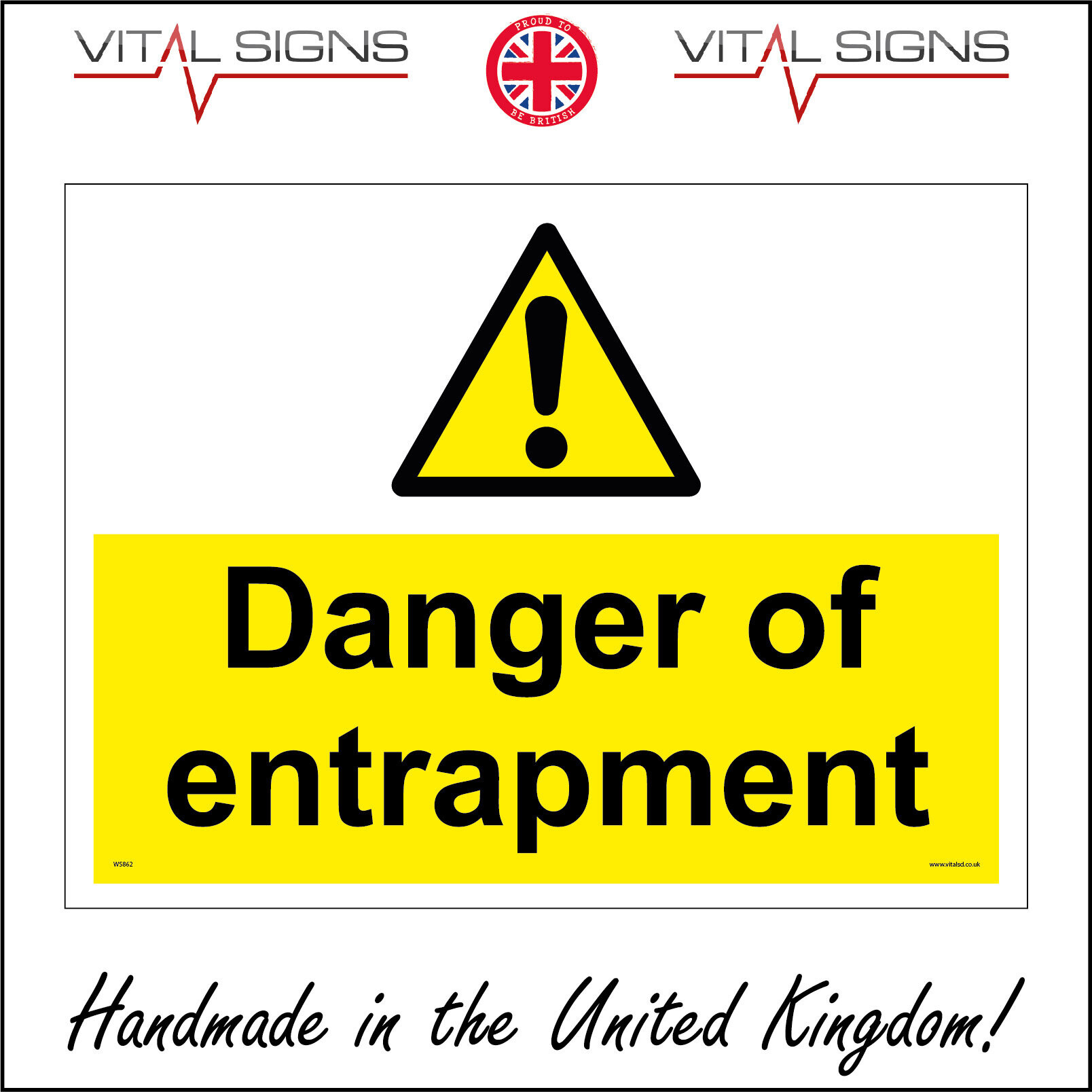 (400 x 300mm - 16 x 12, 1mm Pvc Foamex) DANGER OF ENTRAPMENT SIGN WS862 ...