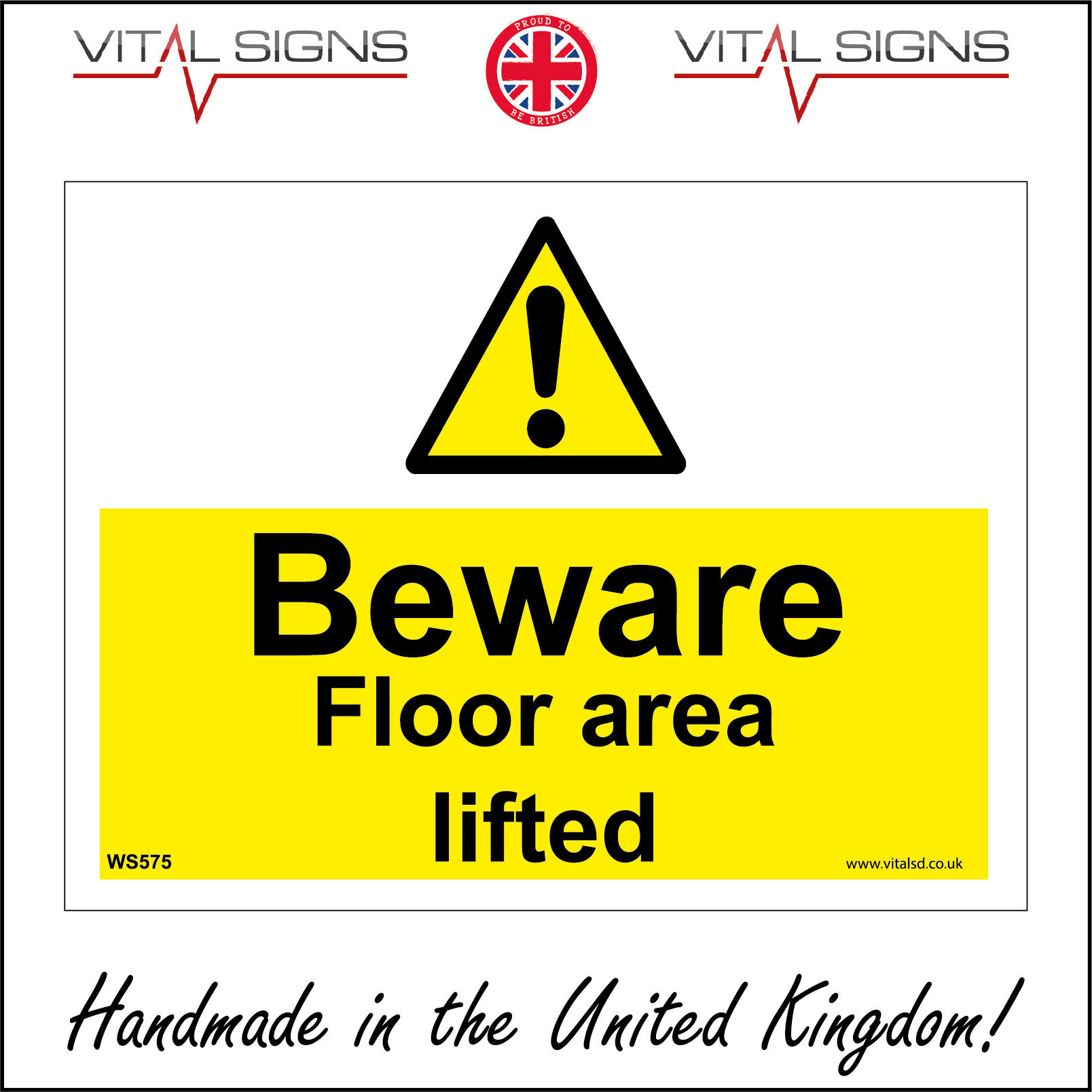 (400 x 300mm - 16 x 12, 1mm Pvc Foamex) BEWARE FLOOR AREA LIFTED SIGN ...