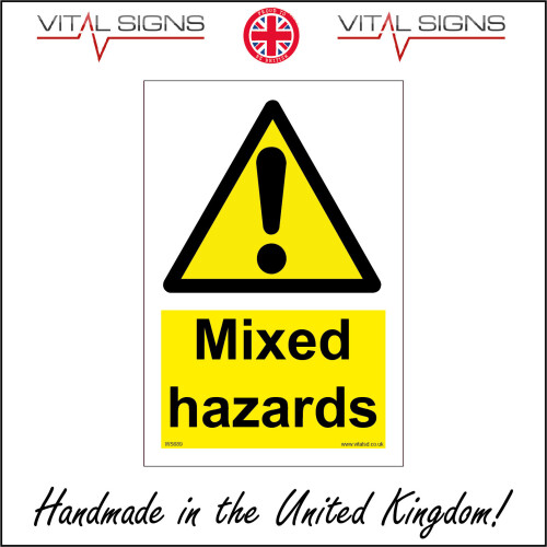 (200 x 300mm - 8 x 12, Dibond / Composite Aluminium) MIXED HAZARDS SIGN ...