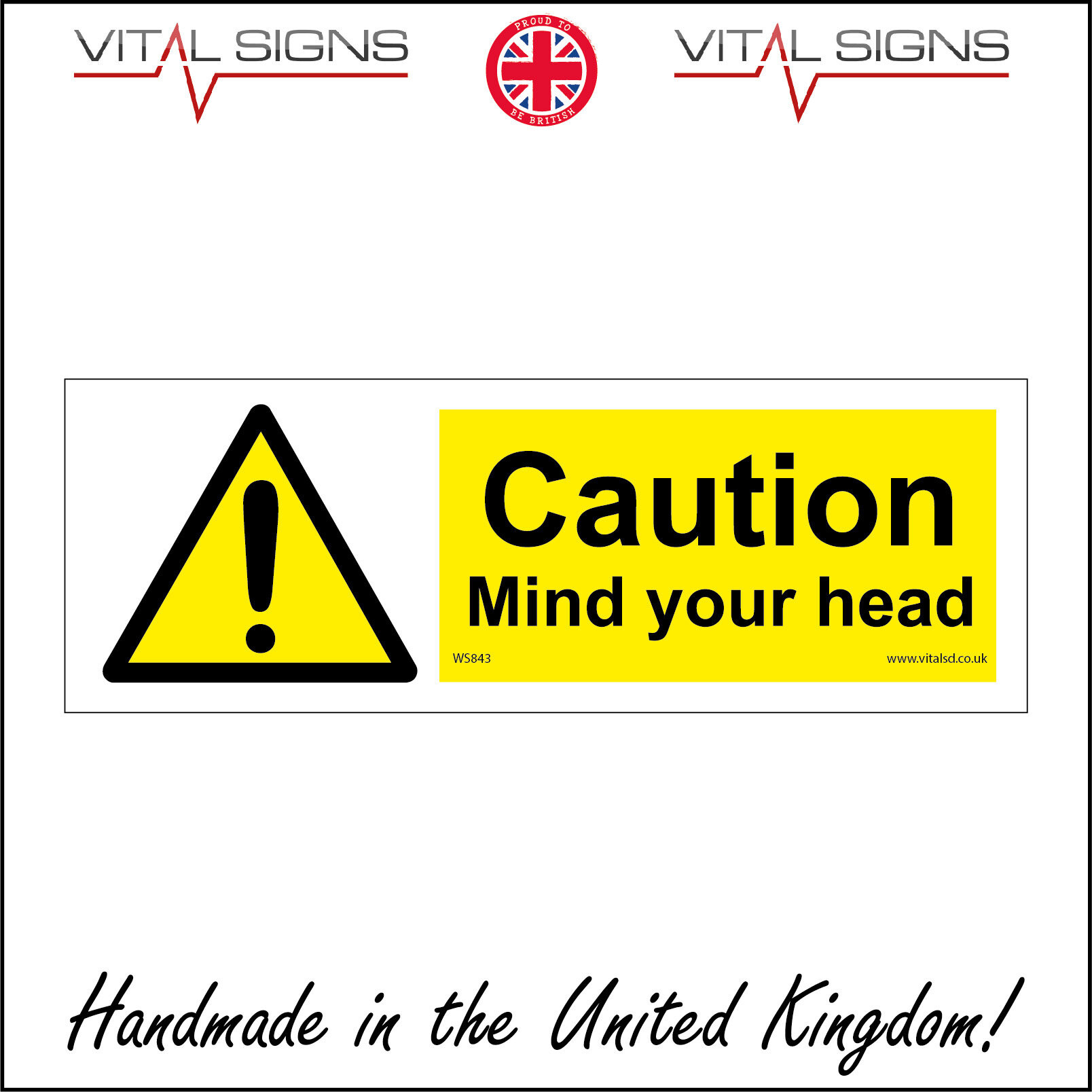 (150 x 50mm - 6 x 2, Sticker / Sav - White Background) CAUTION MIND ...