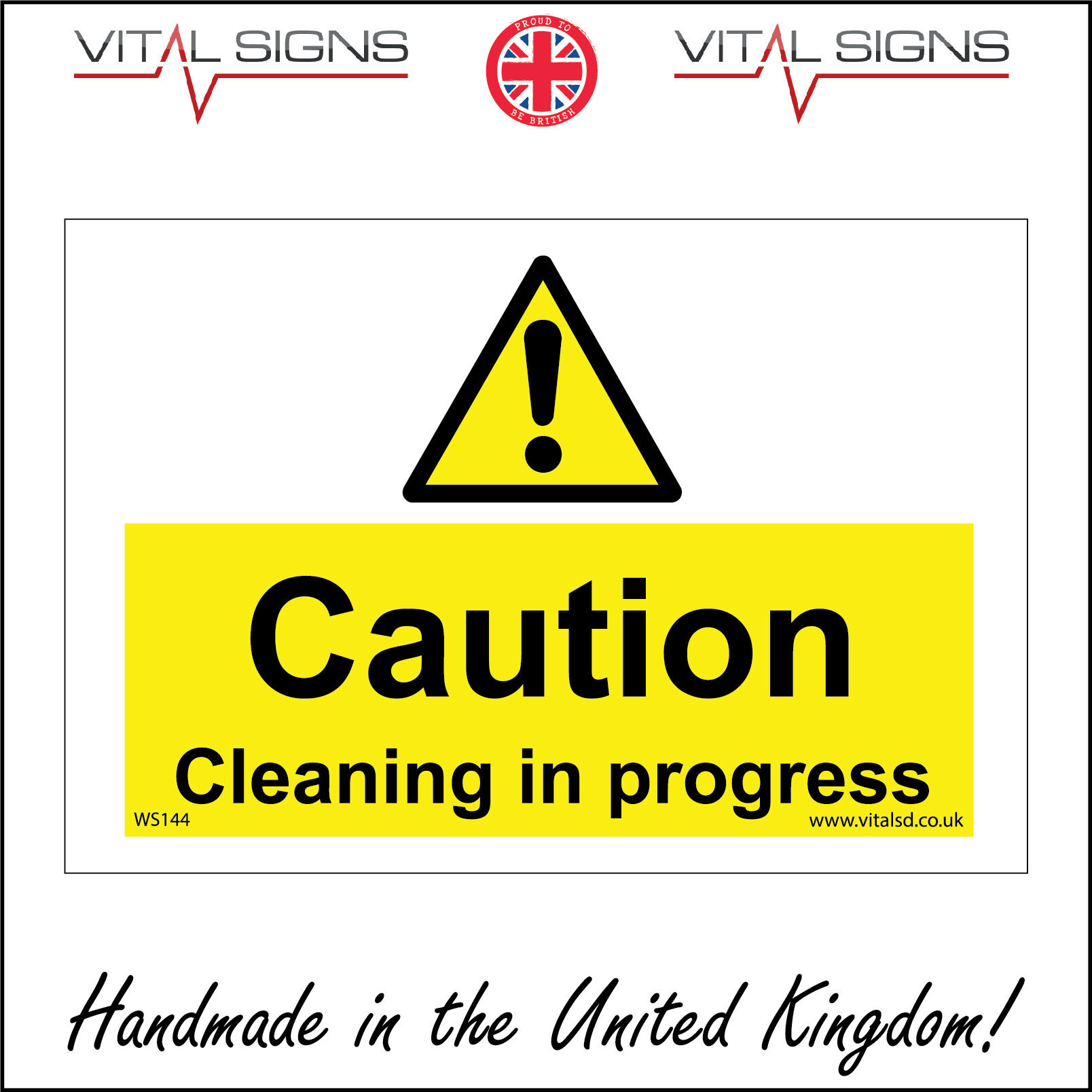 WS144 Caution Cleaning In Progress SIGN slippery floor janitor warning ...