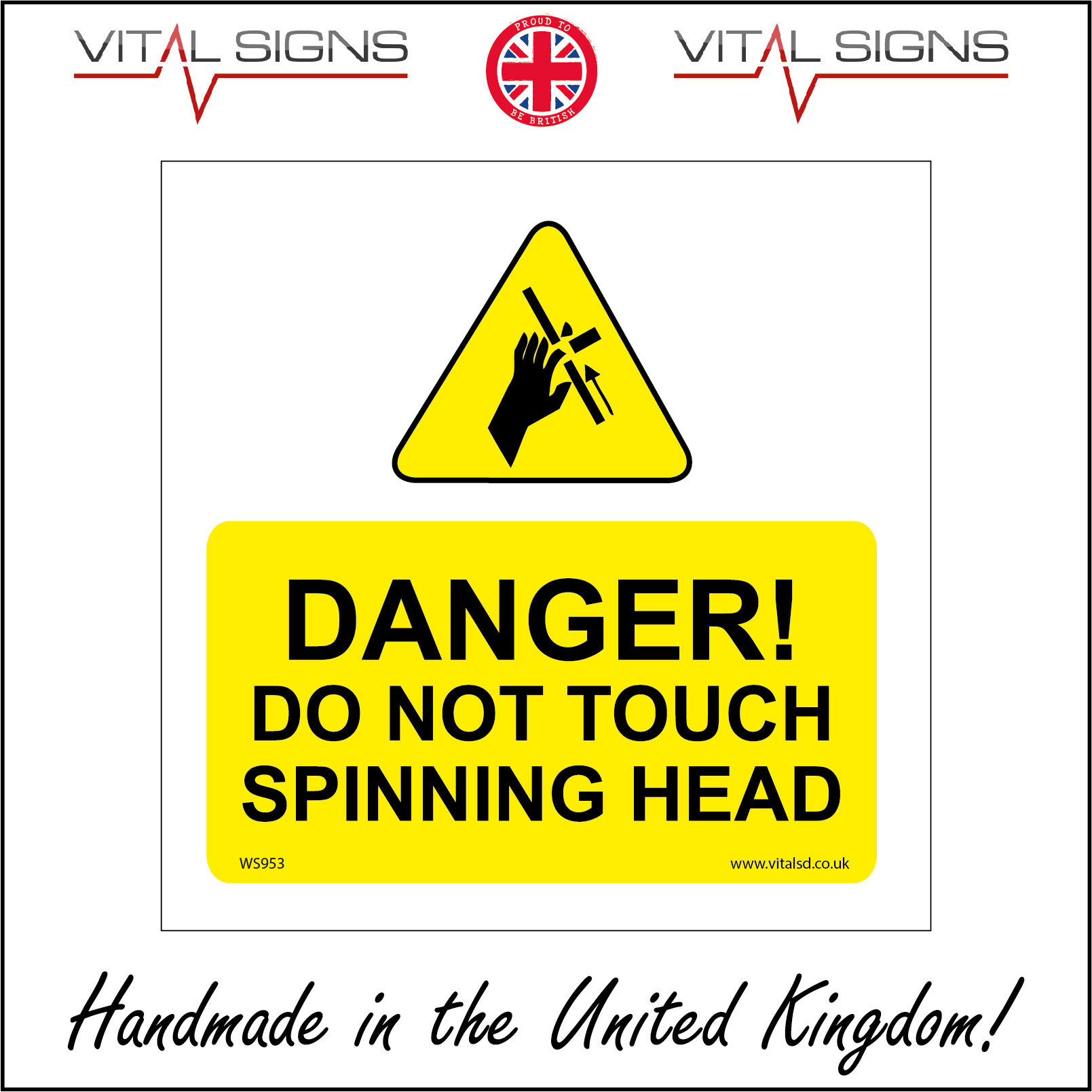 (100 x 100mm - 4 x 4, Sticker / Sav - White Background) WS953 Danger Do ...