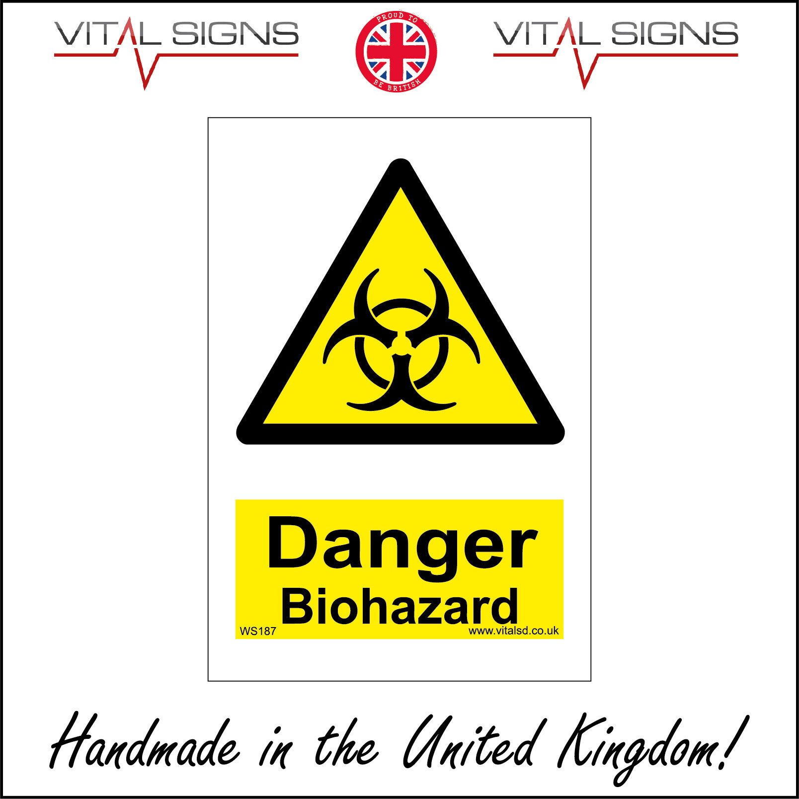 (150 x 200mm - 6 x 8, Sticker / Sav - White Background) WS187 Danger ...