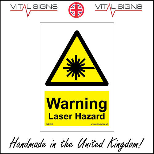 (450 x 600mm - 18 x 24, Magnetic - Vehicle Grade) WARNING LASER HAZARD ...