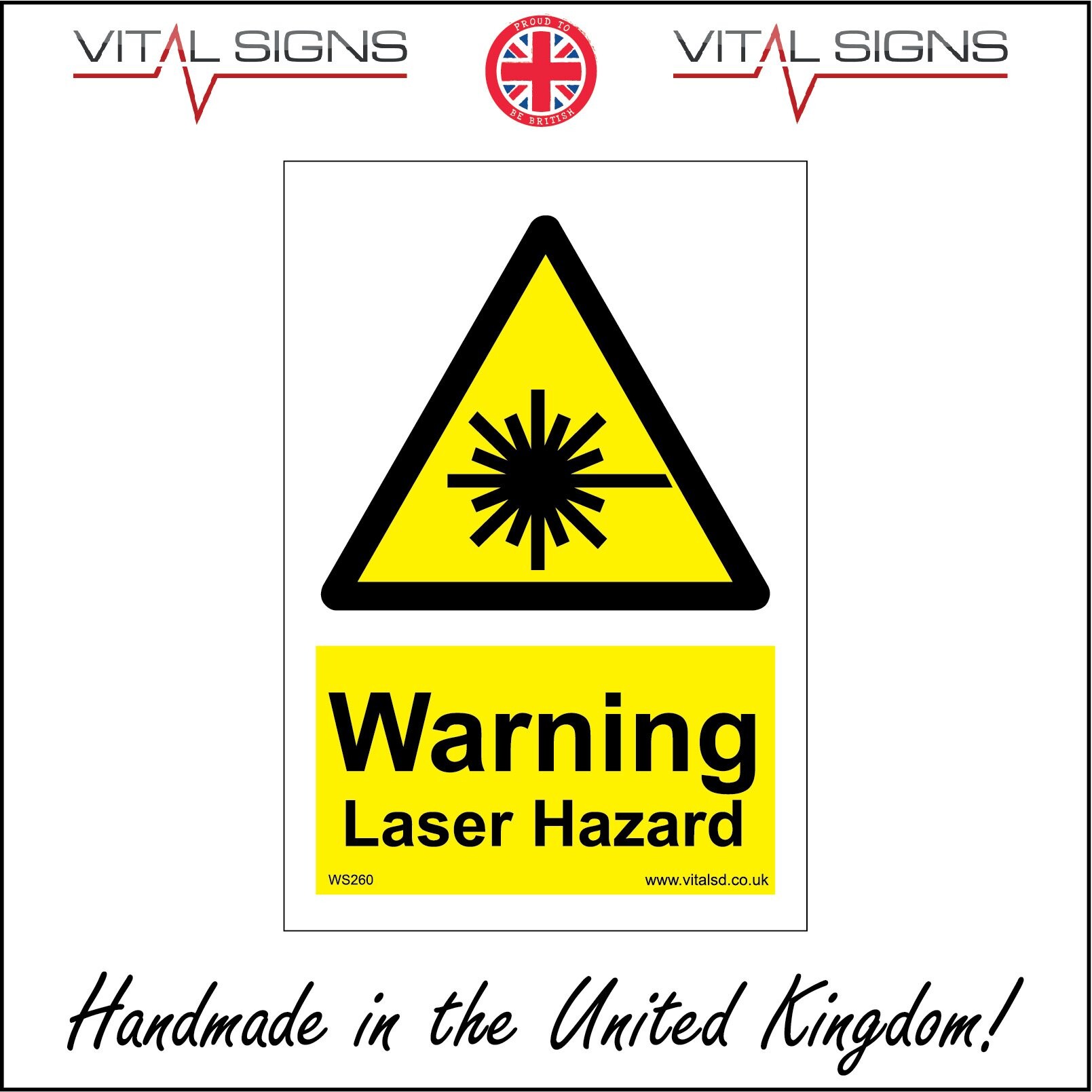 (400 x 600mm - 16 x 24, Dibond / Composite Aluminium) WARNING LASER ...
