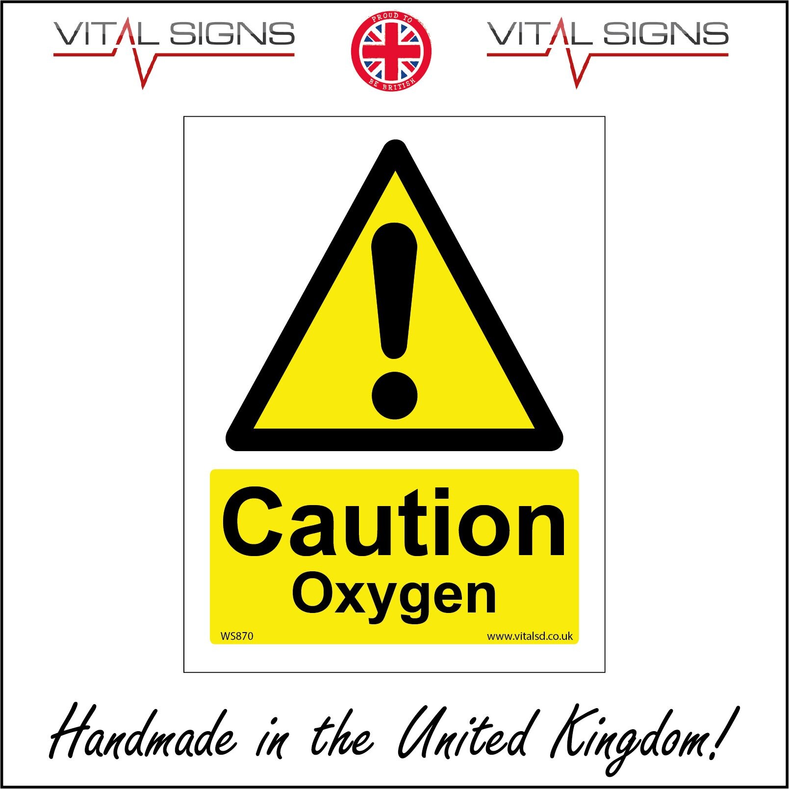 (400 x 600mm - 16 x 24, 1mm Pvc Foamex) CAUTION OXYGEN SIGN WS870 ...