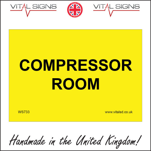 (200 x 150mm - 8 x 6, Sticker / Sav - White Background) COMPRESSOR ROOM ...