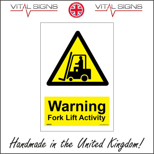 (450 x 600mm - 18 x 24, Dibond / Composite Aluminium) WARNING FORK LIFT ...