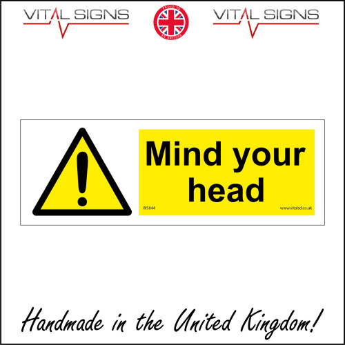 (600 x 200mm - 24 x 8, Sticker / Sav - White Background) MIND YOUR HEAD ...