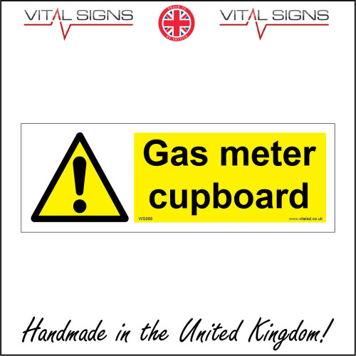 WS988 Gas Meter Cupboard Plumber Advice Warning Location Display Safety ...