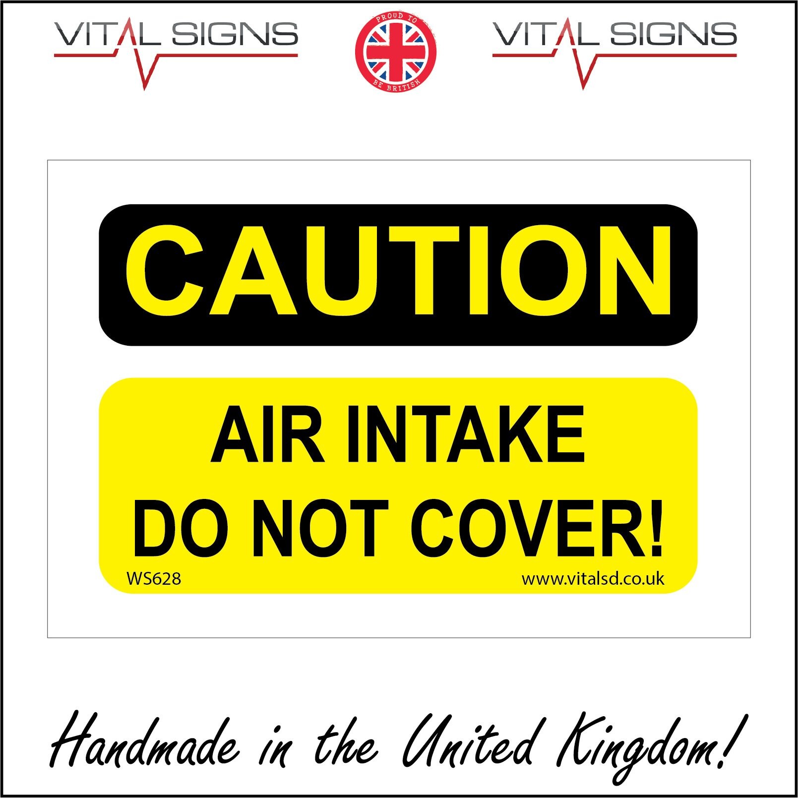 (600 x 400mm - 24 x 16, Sticker / Sav - White Background) CAUTION AIR ...