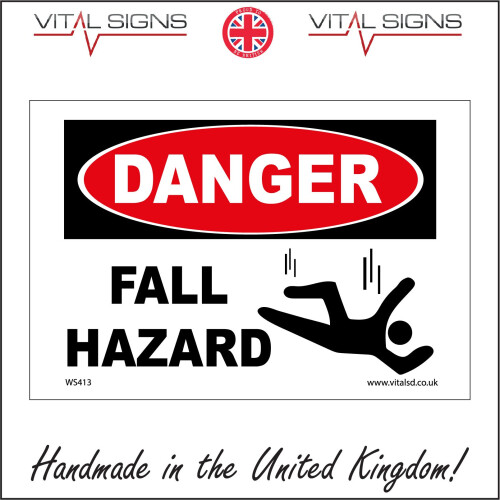 (400 x 300mm - 16 x 12, 5mm Heavy Duty Foamex Foamboard) DANGER FALL ...