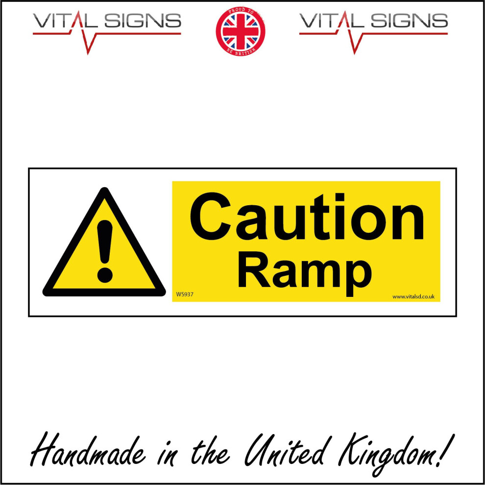 (150 x 50mm - 6 x 2, 1mm Pvc Foamex) WS937 Caution Ramp Wheelchair ...