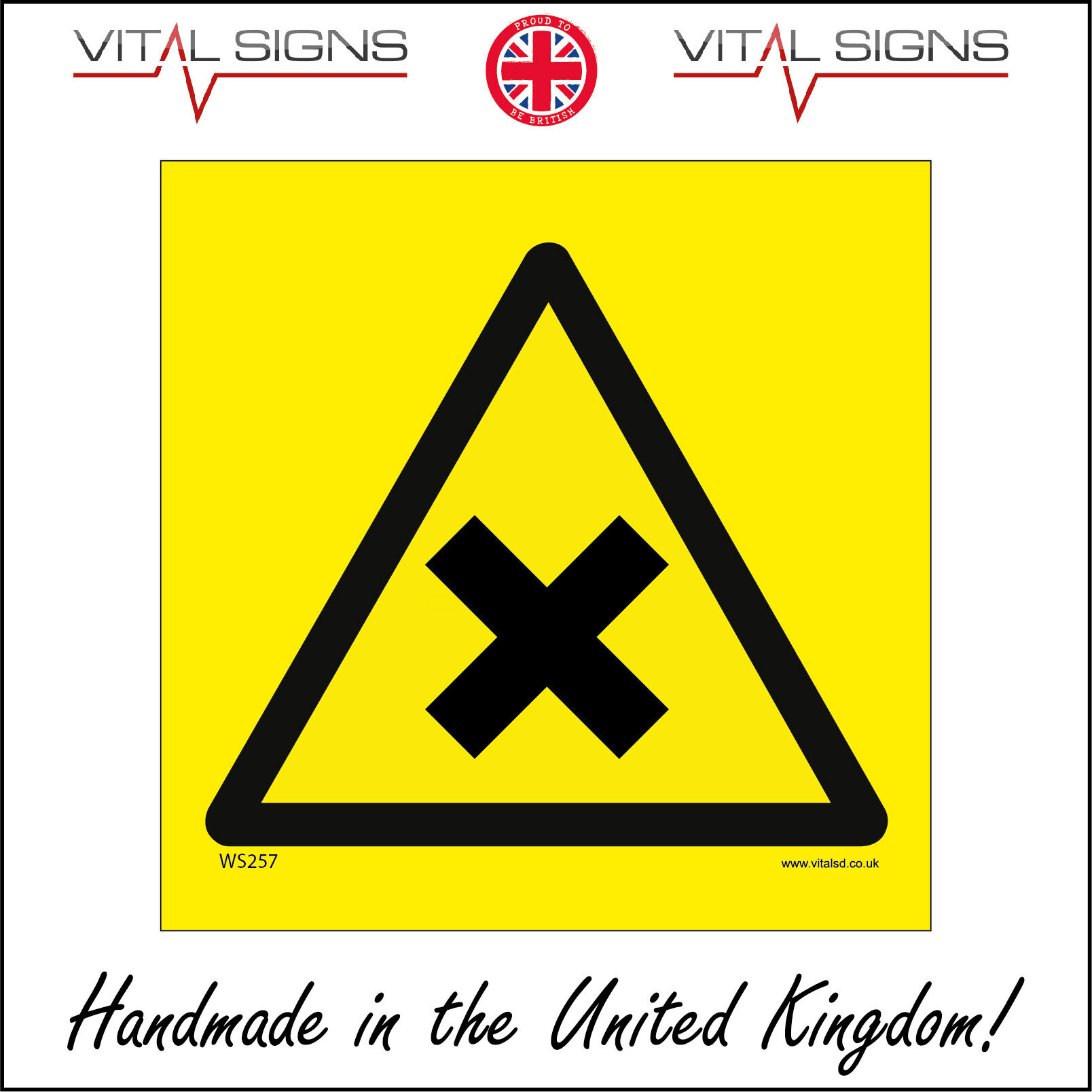 (150 x 150mm - 6 x 6, Sticker / Sav - White Background) CROSS SIGN ...