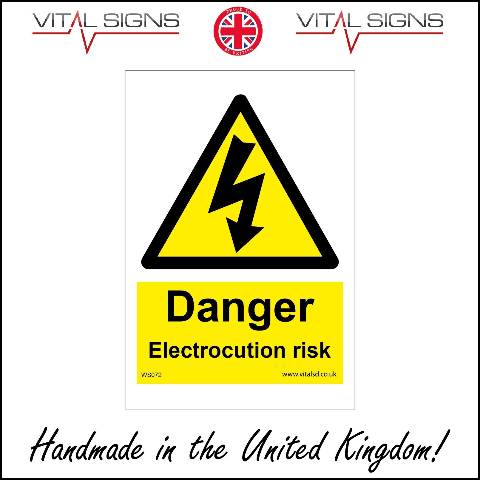 (450 x 600mm - 18 x 24, 1mm Pvc Foamex) WS072 DANGER ELECTROCUTION RISK ...