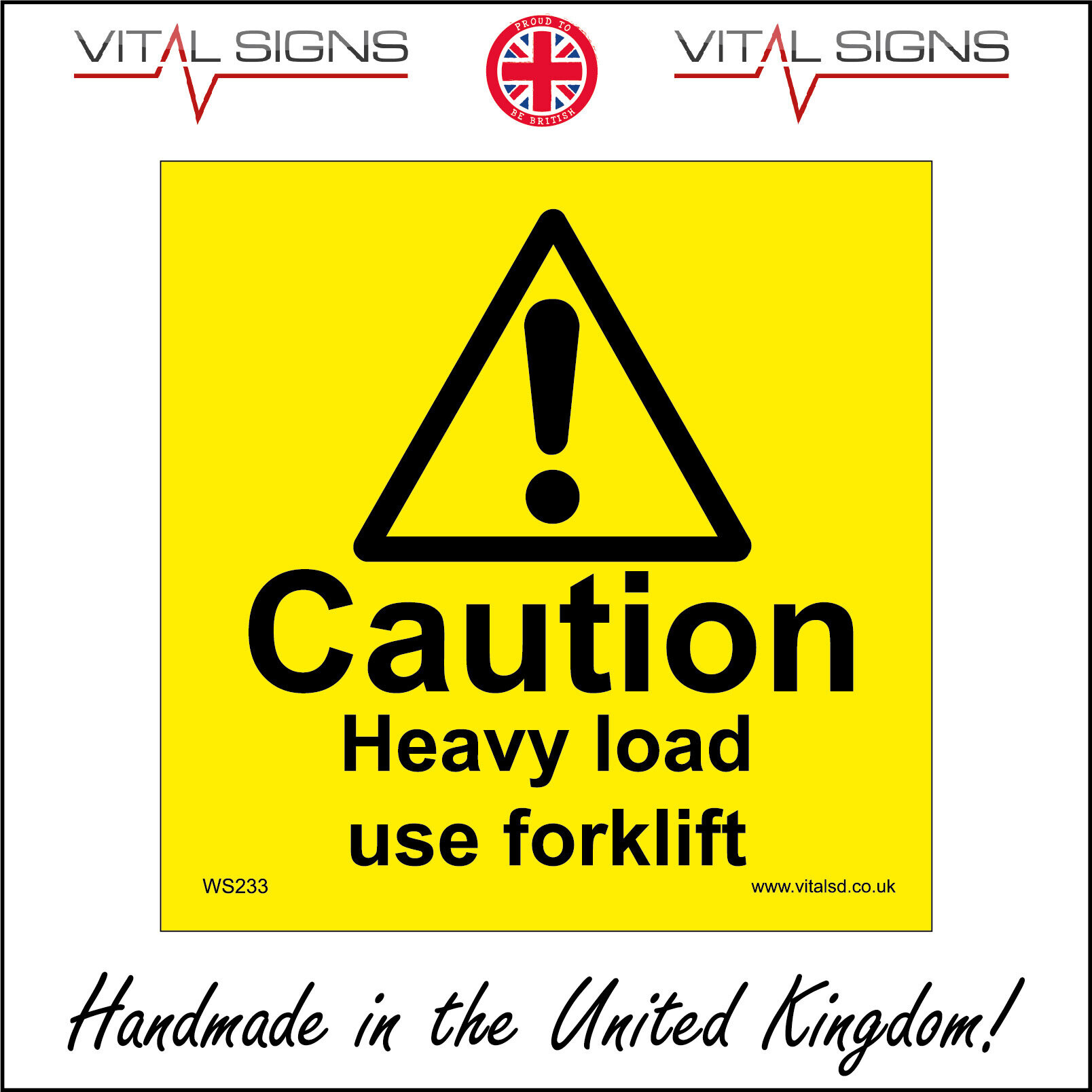 (450 x 450mm - 18 x 18, Sticker / Sav - White Background) CAUTION HEAVY ...