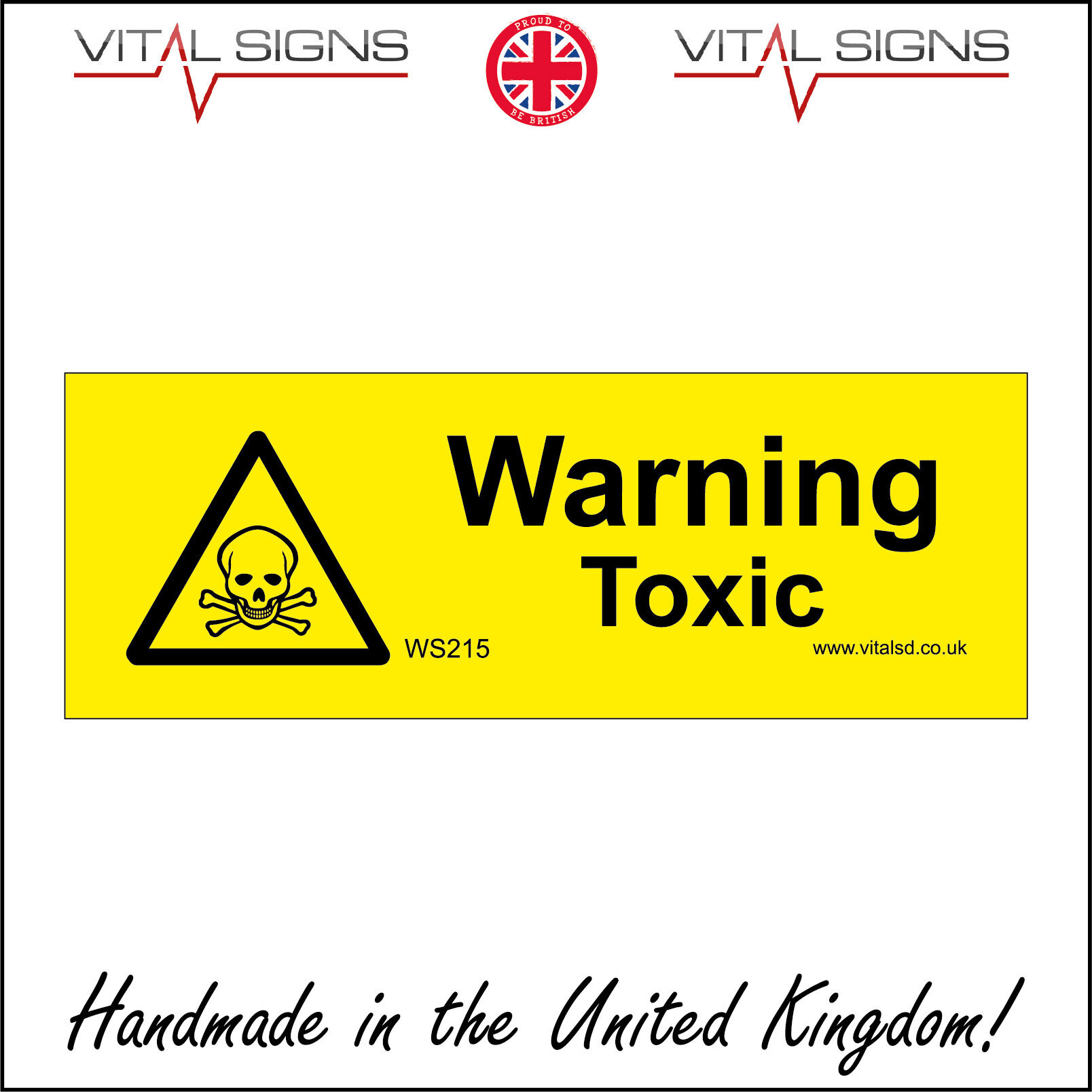 (150 x 50mm - 6 x 2, Sticker / Sav - White Background) WARNING TOXIC ...