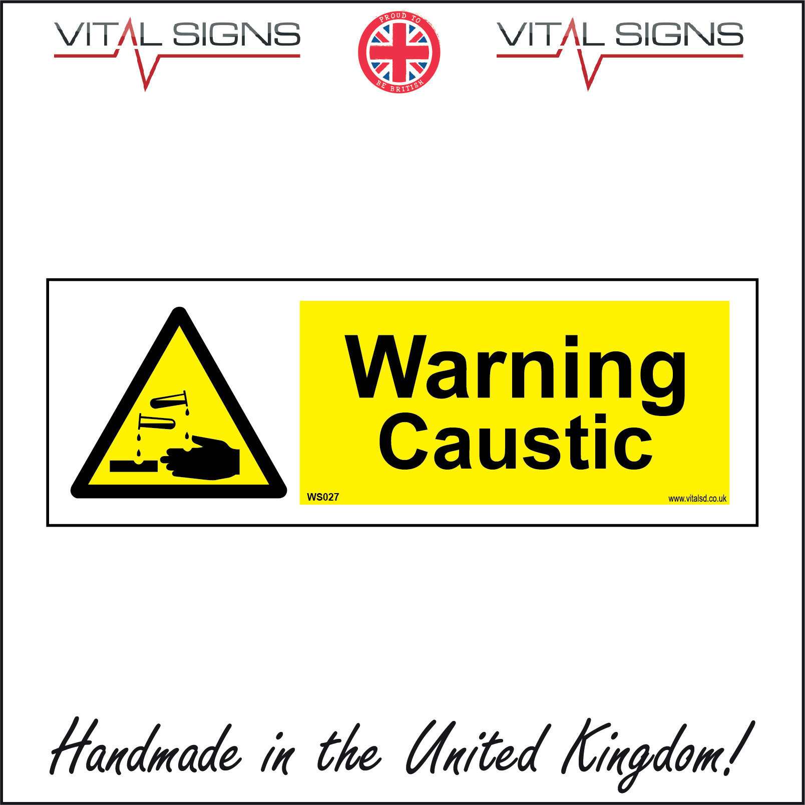 (450 x 150mm - 18 x 6, Sticker / Sav - White Background) WS027 WARNING ...