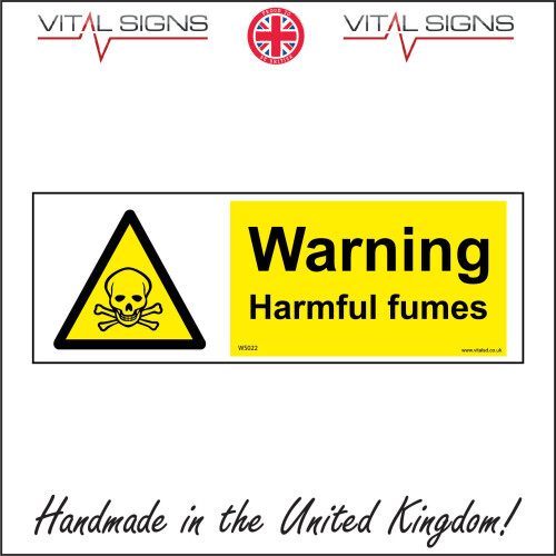 (600 x 200mm - 24 x 8, 1mm Pvc Foamex) WS022 WARNING HARMFUL FUMES RISK ...