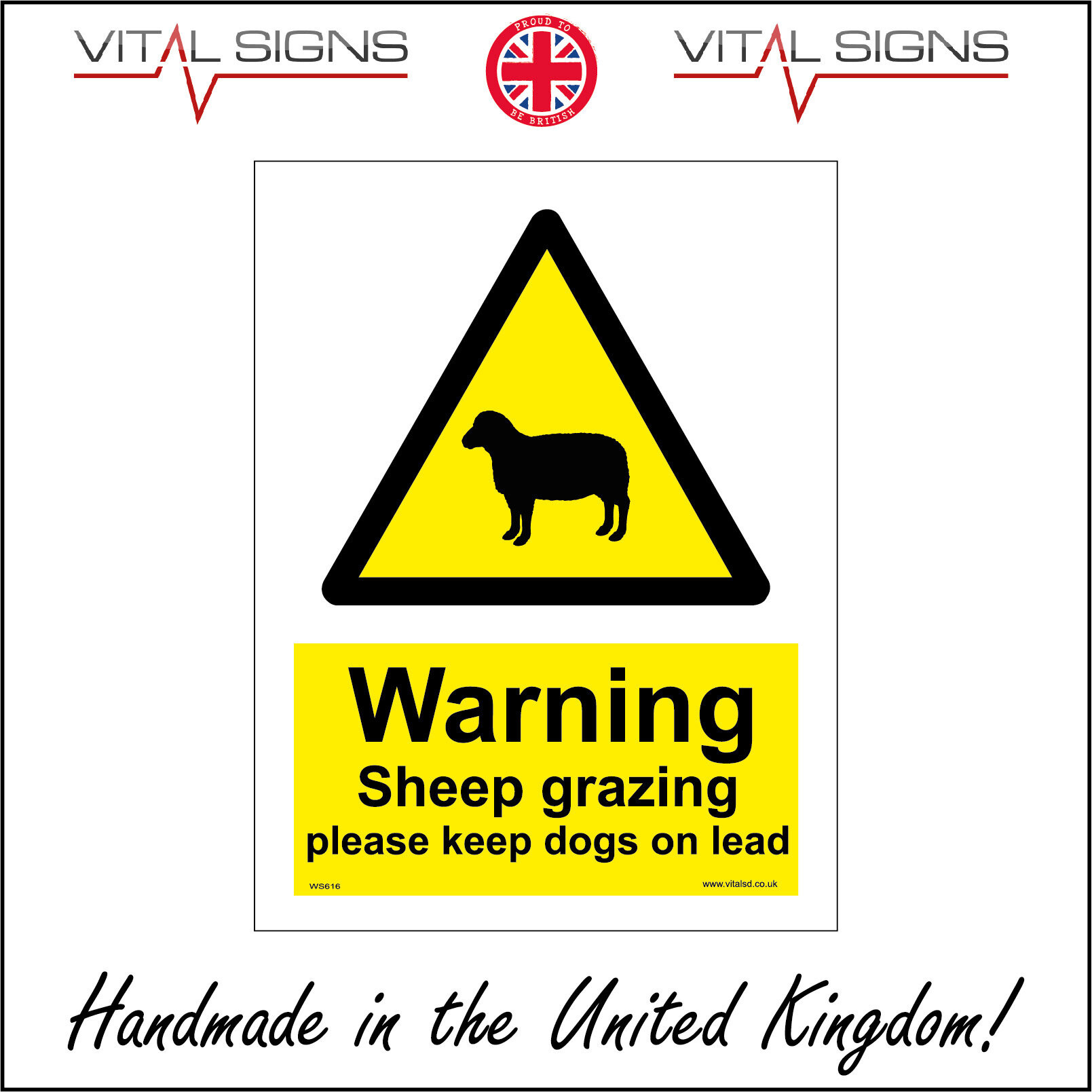 (450 x 600mm - 18 x 24, Dibond / Composite Aluminium) WARNING SHEEP ...