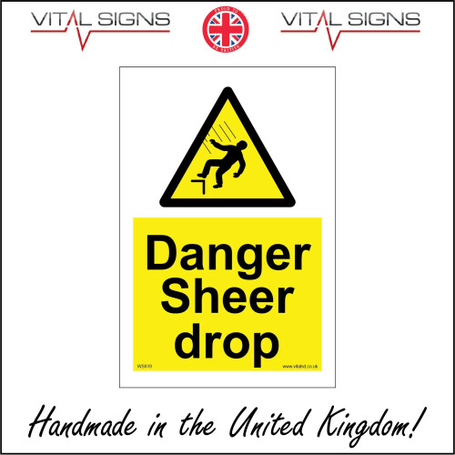 (200 x 300mm - 8 x 12, 3mm Standard Foamex Foamboard) DANGER SHEER DROP ...