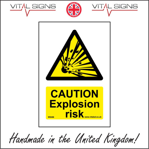 (150 x 200mm - 6 x 8, 1mm Pvc Foamex) CAUTION EXPLOSION RISK SIGN WS496 ...