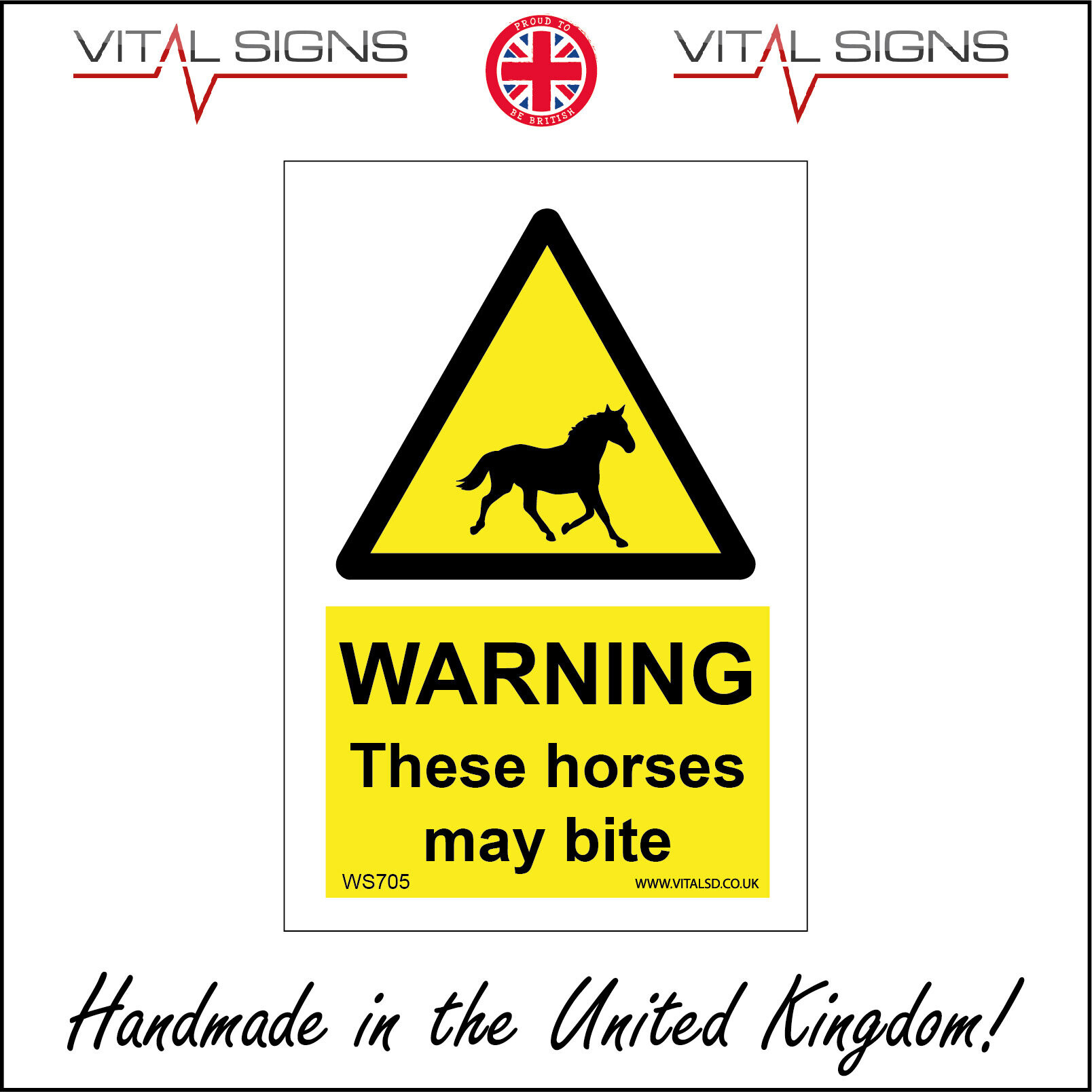 (150 x 200mm - 6 x 8, Magnetic - Vehicle Grade) WARNING THESE HORSES ...
