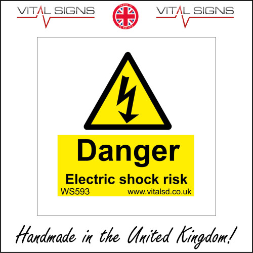 (900 x 900mm - 35 x 35, 1mm Pvc Foamex) DANGER ELECTRIC SHOCK RISK SIGN ...