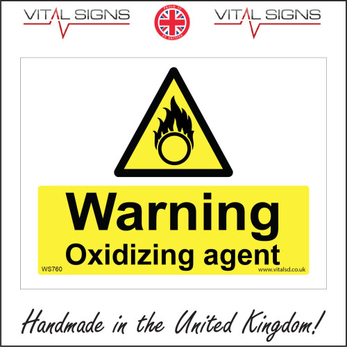 (600 x 400mm - 24 x 16, 1mm Pvc Foamex) WARNING OXIDIZING AGENT SIGN ...
